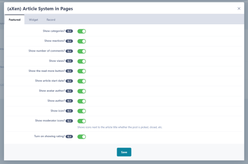 (aXen) Article System in Pages - Applications and Plugins - WebFlake