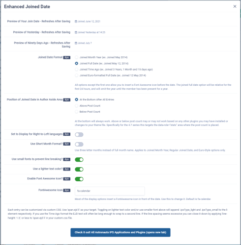 Enhanced Joined Date - Applications and Plugins - WebFlake